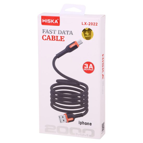 کابل لایتنینگ فست شارژ هیسکا Hiska LX-2022 3A 2m - فروشگاه اینترنتی هپسی