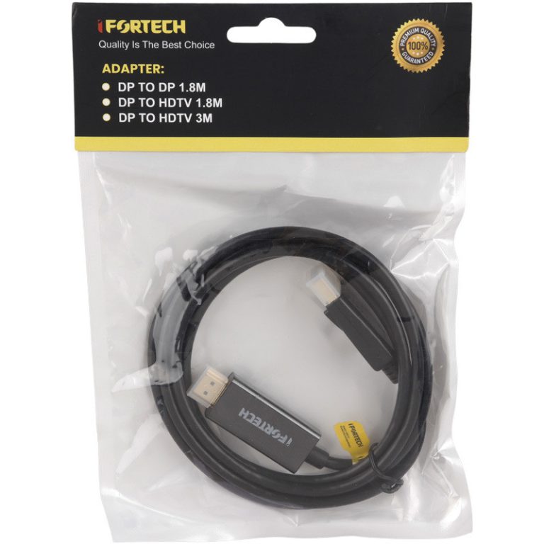 کابل DISPLAY PORT به HDMI مدل Ifortech Display To HDMI 1.8m - فروشگاه اینترنتی هپسی